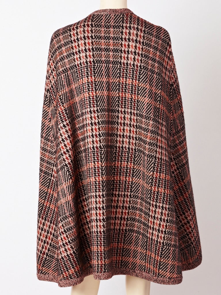 Valentino Plaid Wool Knit Cape at 1stDibs