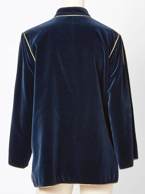 Yves Saint Laurent Midnight Blue Velvet Chinese Collection Jacket at ...