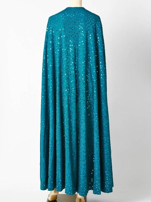 Clovis Ruffin Teal Blue Jersey Sequined Cape at 1stDibs | teal cape ...
