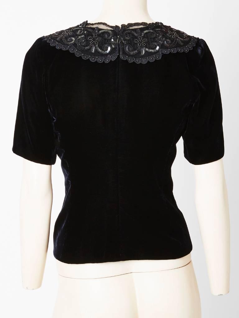 Yves Saint Laurent Couture Velvet Top at 1stDibs | designer velvet tops