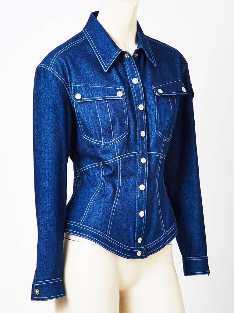 Muglar Fitted Denim Jacket at 1stDibs | hugler jeans, fitted denim ... Muglar Fitted Denim Jacket at 1stDibs | hugler jeans, fitted denim ...