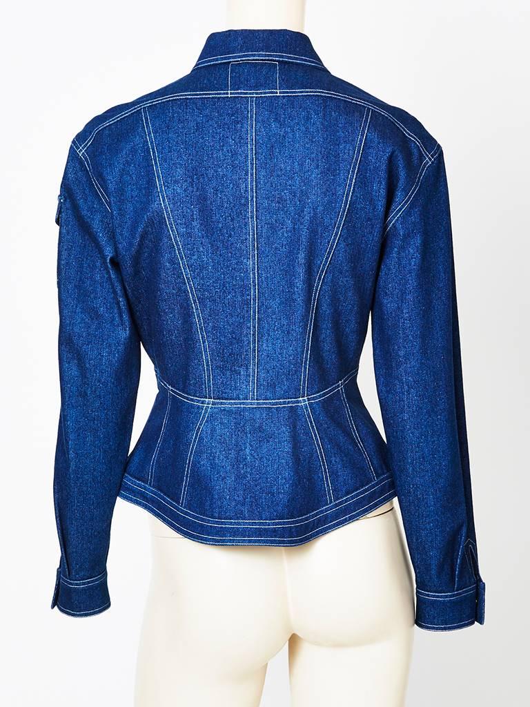Muglar Fitted Denim Jacket at 1stDibs | hugler jeans, fitted denim ...