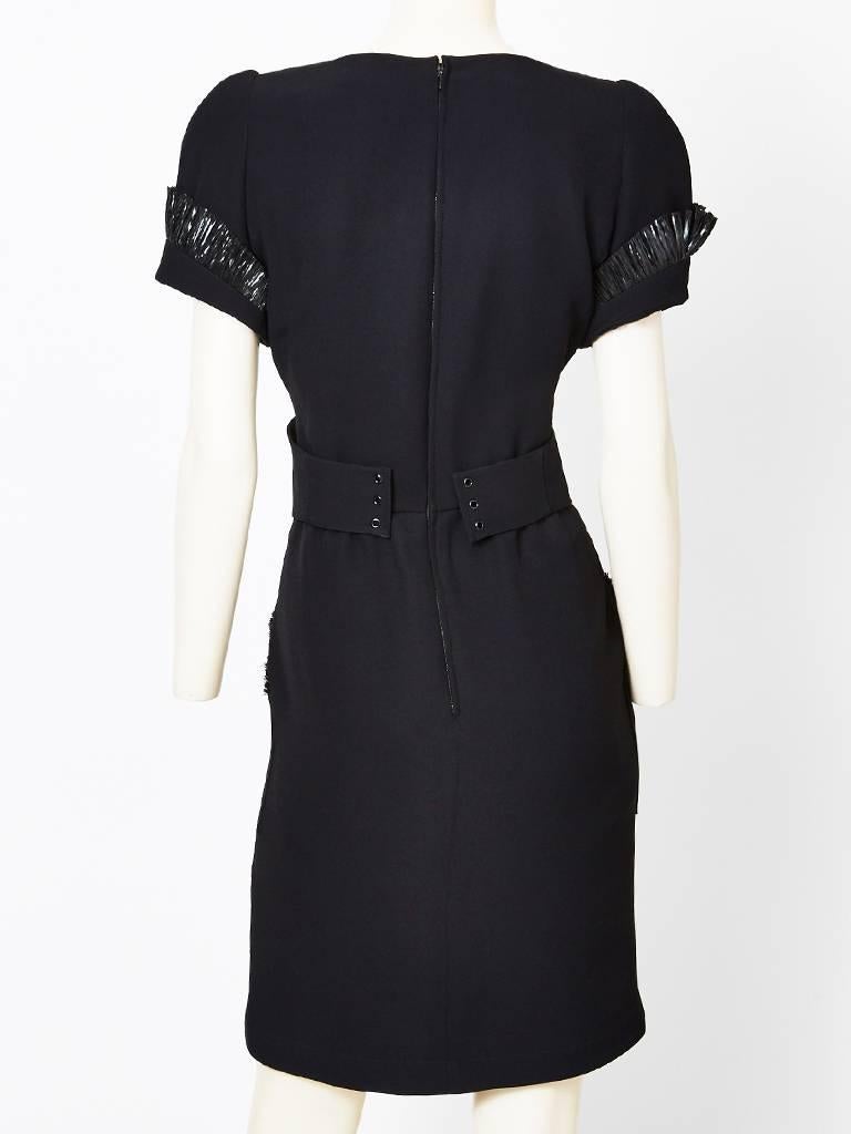 Muglar Day Dress with Rafffia Detail at 1stDibs