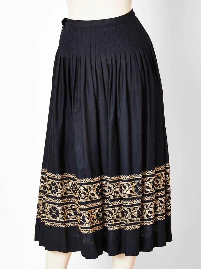 Yves Saint Laurent Cross Stitched Embroidered Skirt at 1stDibs