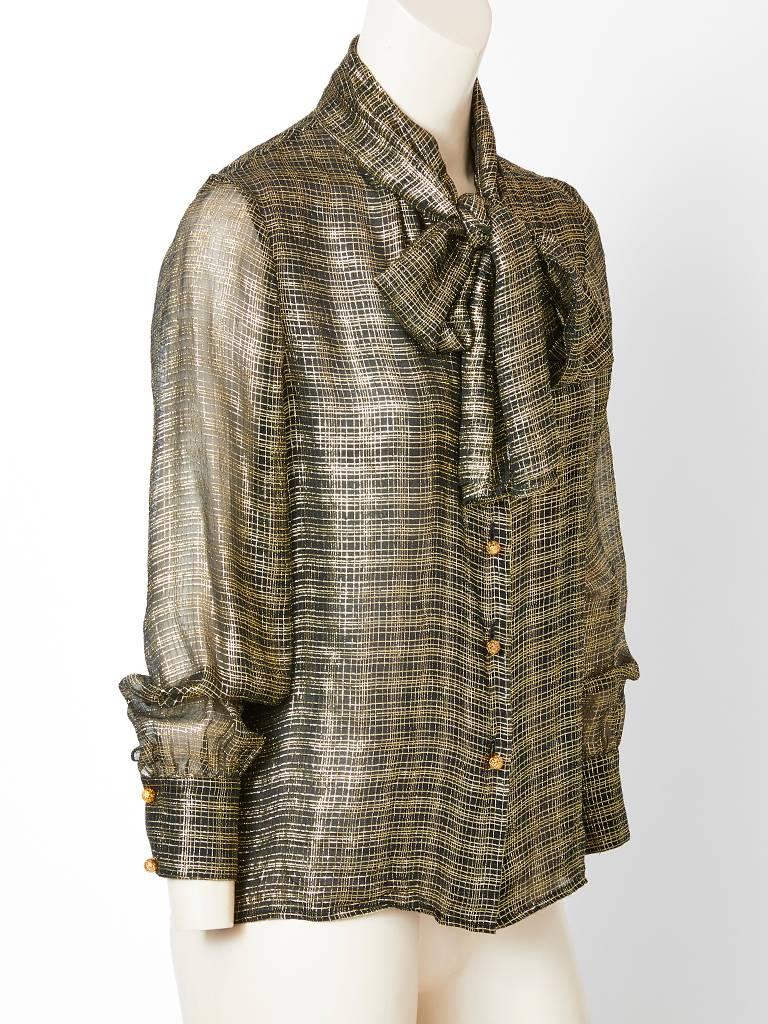 Chanel Lurex Lavaliere Blouse at 1stDibs | chanel lavaliere, chanel ...