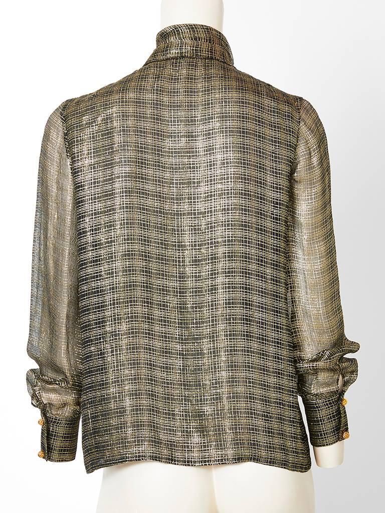 Chanel Lurex Lavaliere Blouse at 1stDibs | chanel lavaliere, chanel ...