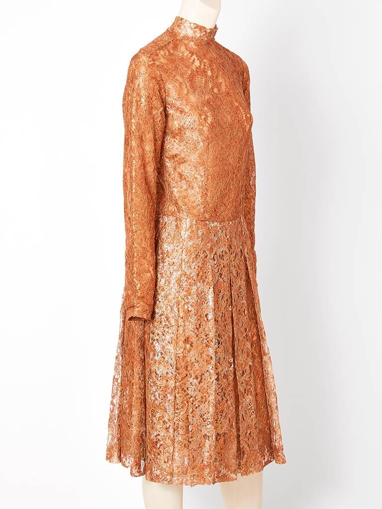 Yves Saint Laurent Metallic Lace Cocktail Dress at 1stDibs | saint ...