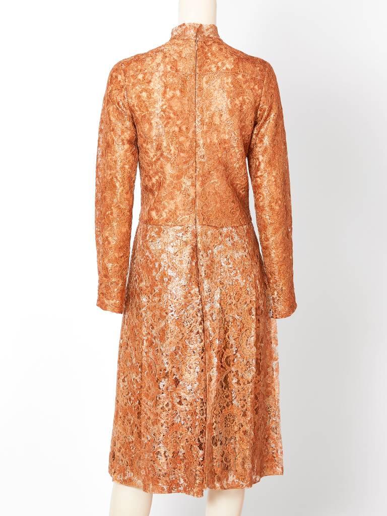 Yves Saint Laurent Metallic Lace Cocktail Dress at 1stDibs | saint ...