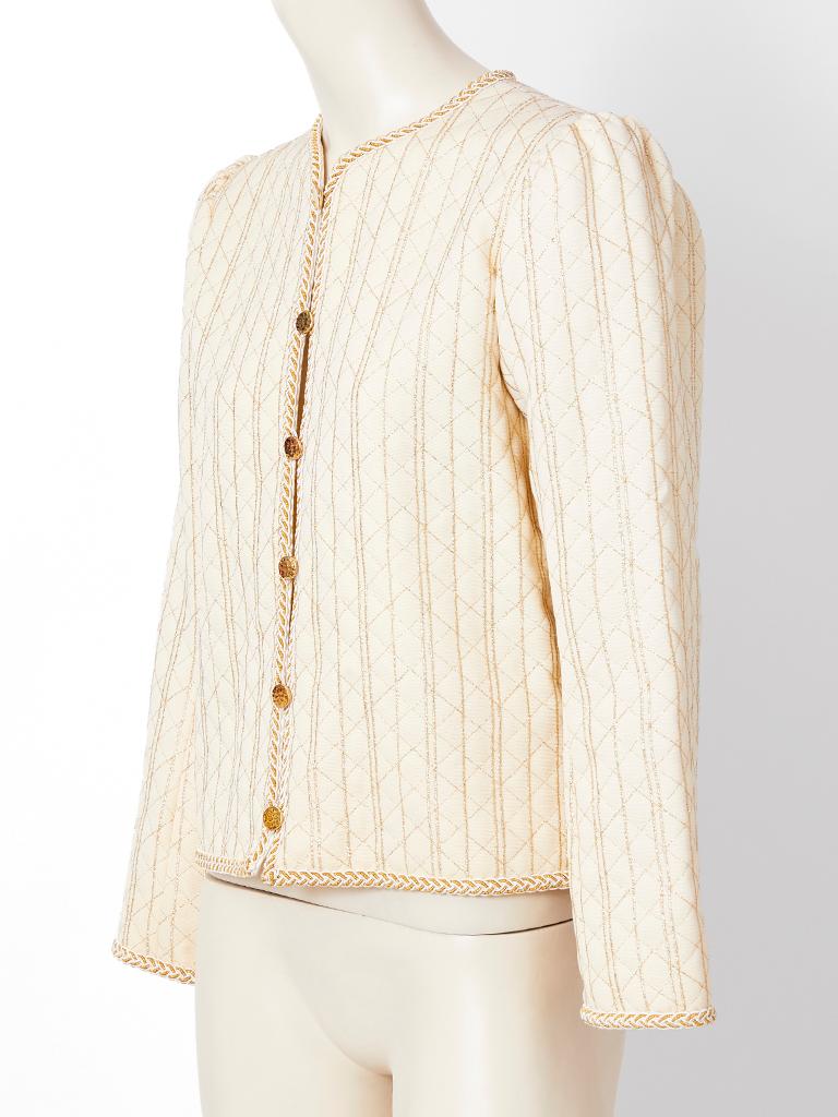 Yves Saint Laurent Ivory Quilted Jacket with Lurex at 1stDibs