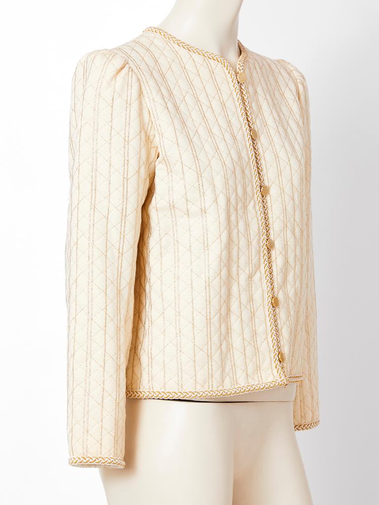 Yves Saint Laurent Ivory Quilted Jacket with Lurex at 1stDibs
