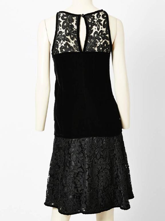 Yves Saint Laurent Lace and Velvet Cocktail Dress For Sale at 1stDibs