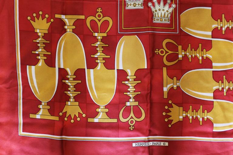 Hermes Silk Scarf Chess Design by P Peroy at 1stDibs | chess scarf