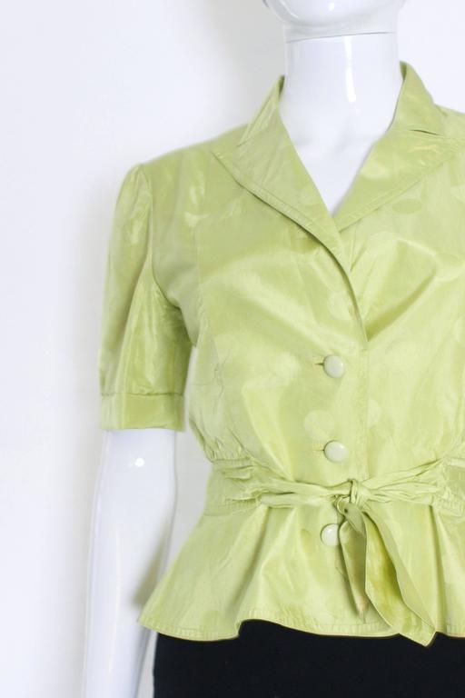 Valentino Chartreuse Short Sleeve Jacket For Sale at 1stDibs
