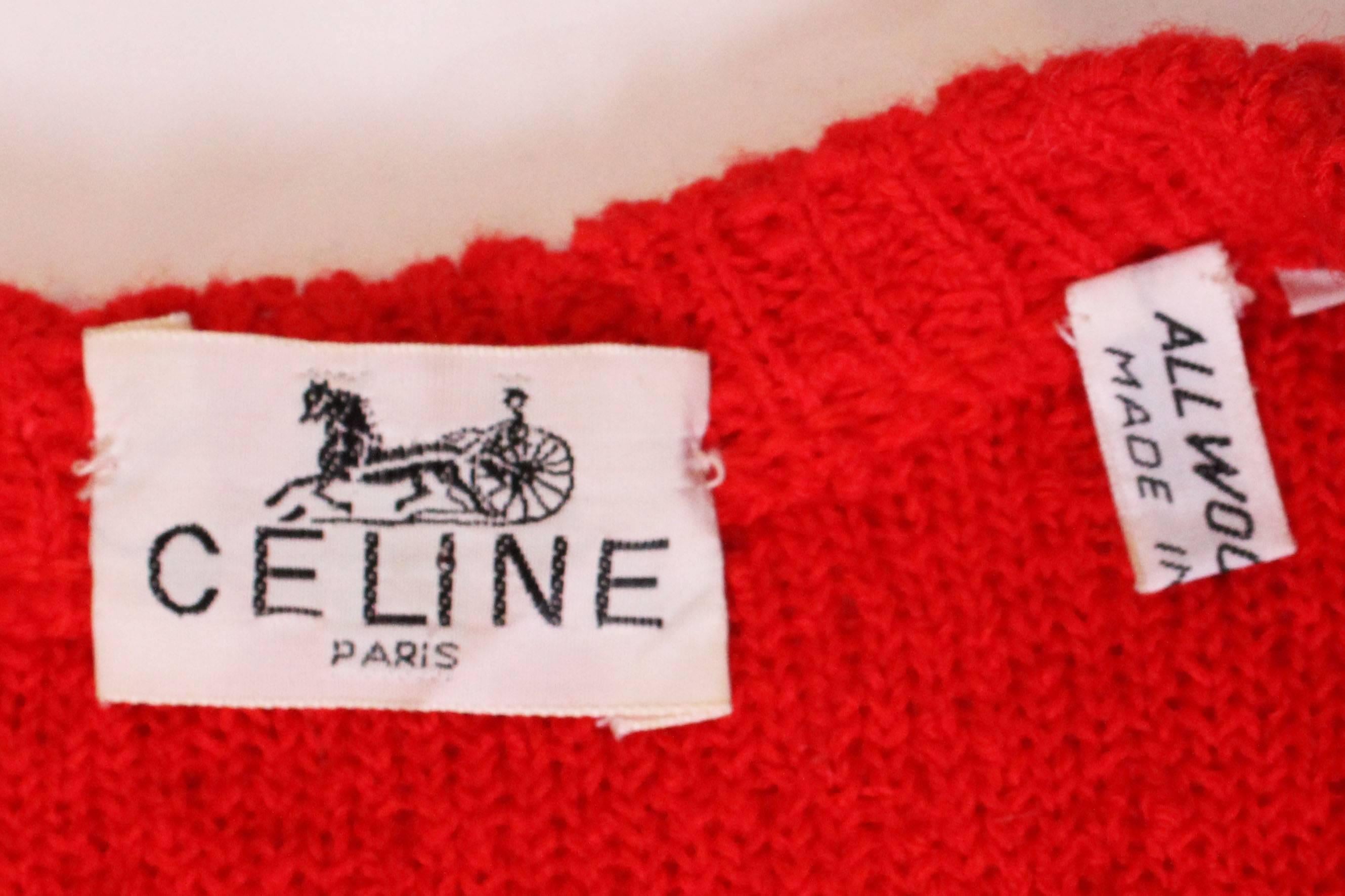 Celine Paris Red Boucle Jumper at 1stDibs