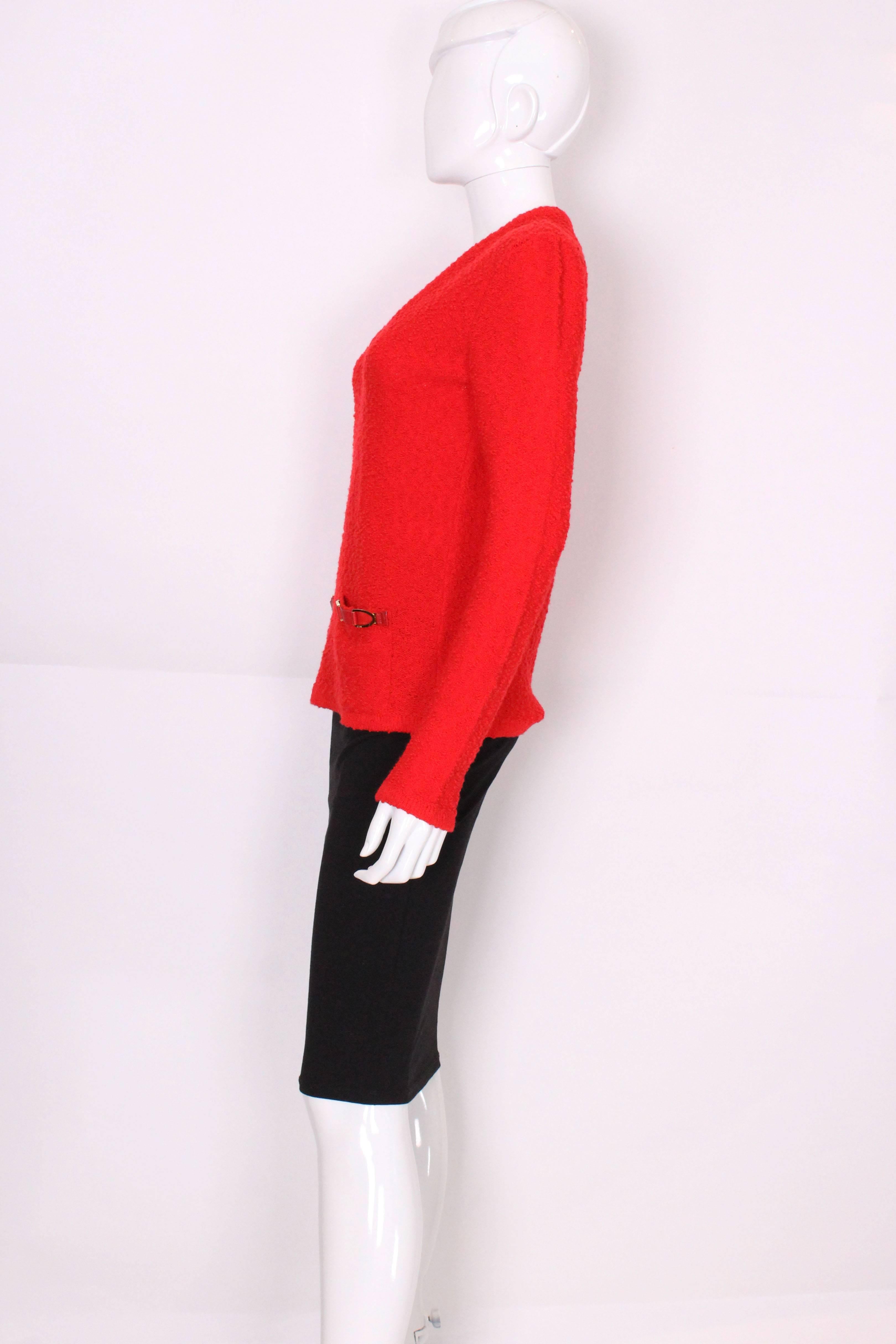 Celine Paris Red Boucle Jumper at 1stDibs
