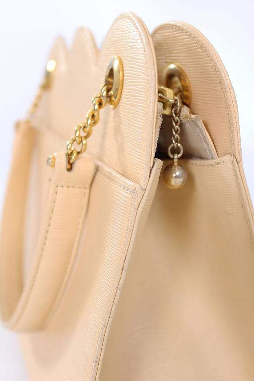 Hanae Mori 1970s Ribbed Pale Yellow Leather Vintage Handbag at 1stdibs