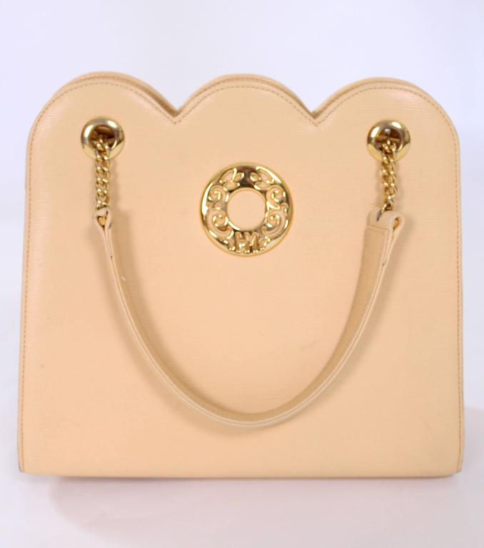 Hanae Mori 1970s Ribbed Pale Yellow Leather Vintage Handbag at 1stdibs