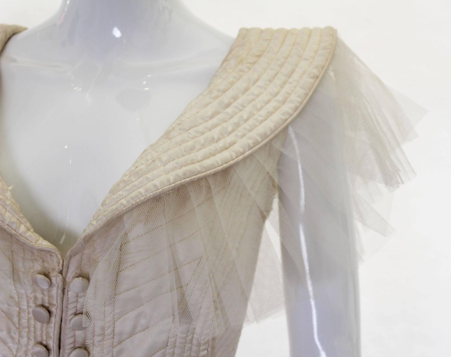 1970s Ivory Quilted Satin Corset Style Vintage Waistcoat by Penny Green ...