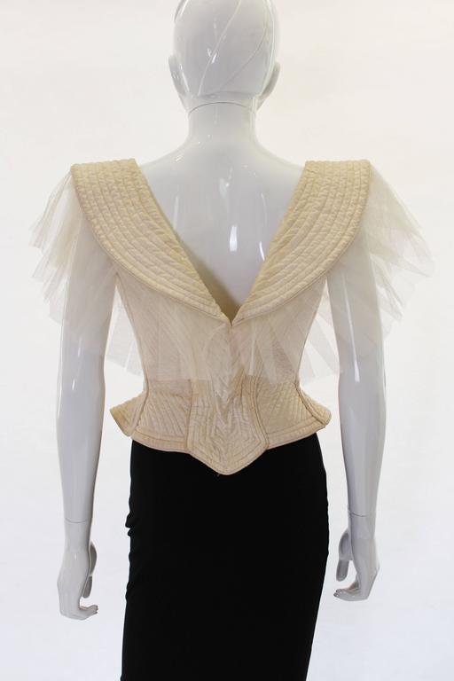 1970s Ivory Quilted Satin Corset Style Vintage Waistcoat by Penny Green ...