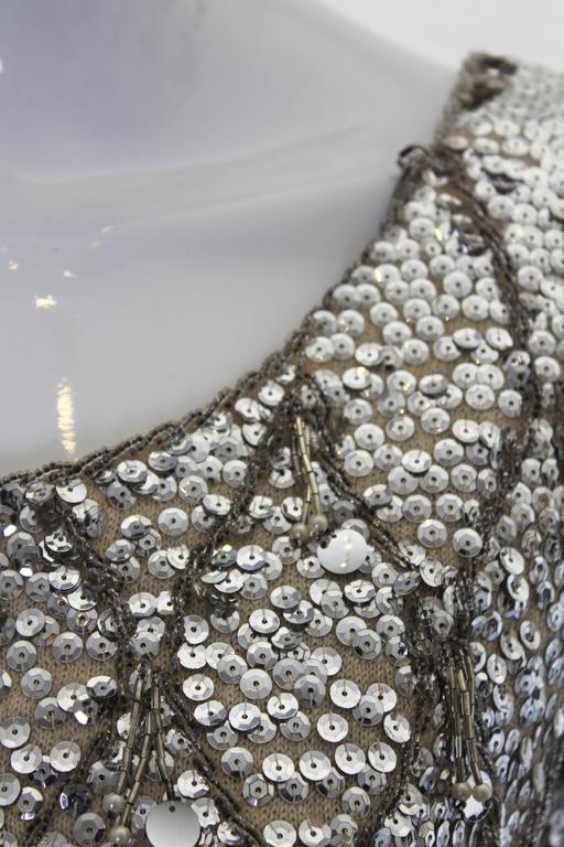 1960s Silver Sequinned Evening Top For Sale at 1stDibs | silver evening top