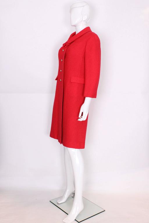 1960s Red Wool Boucle Coat at 1stDibs