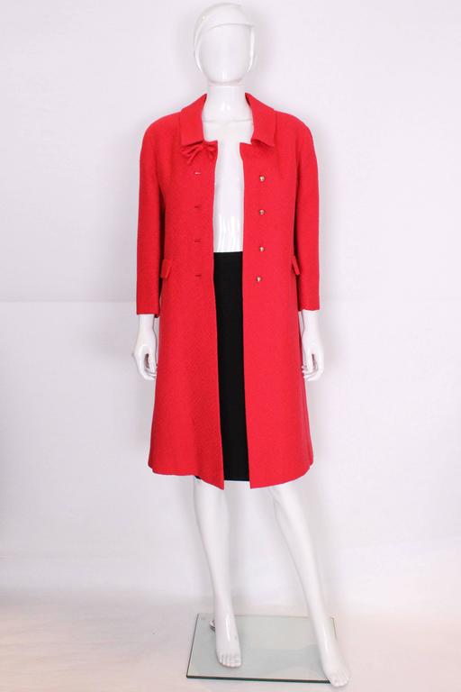 1960s Red Wool Boucle Coat at 1stDibs