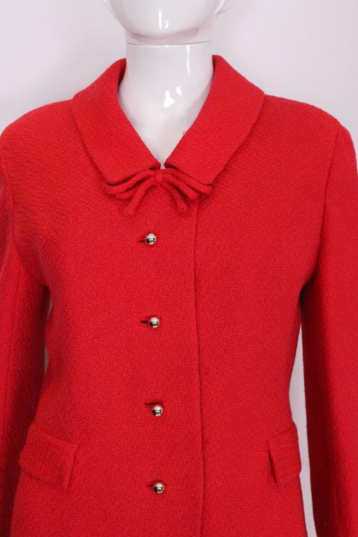 1960s Red Wool Boucle Coat at 1stDibs