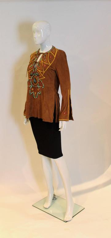 Vintage Boho Suede Top at 1stDibs