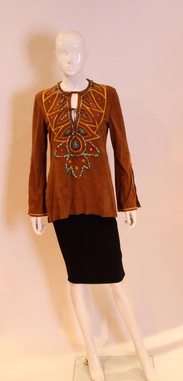 Vintage Boho Suede Top at 1stDibs