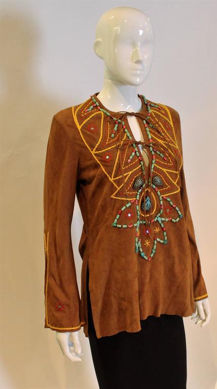 Vintage Boho Suede Top at 1stDibs