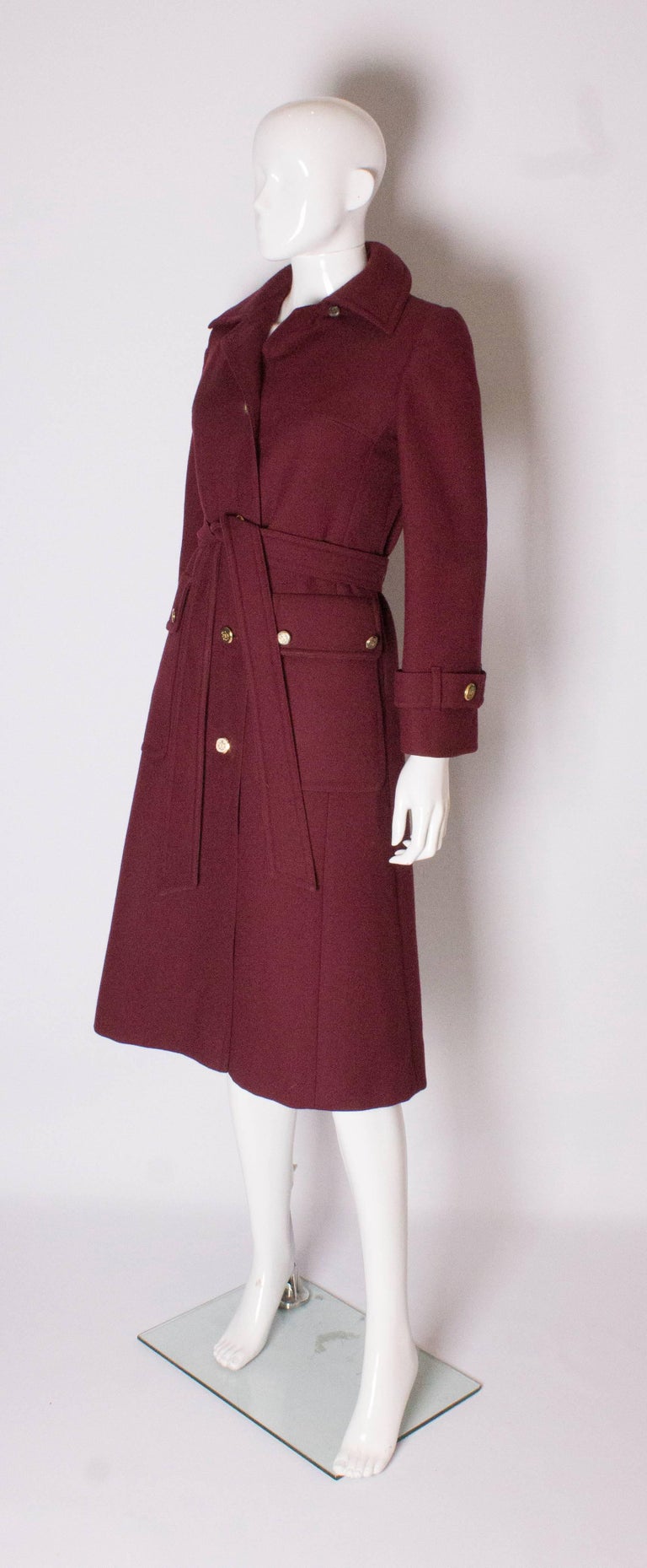 Burgundy Wool Coat by Aquascutum For Sale at 1stDibs
