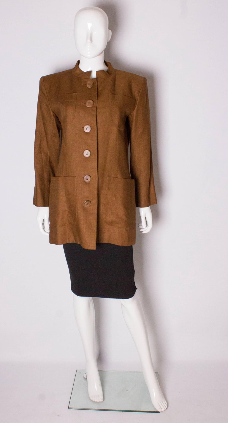 Vintage Yves Saint Laurent Rive Gauche Linen Jacket at 1stDibs