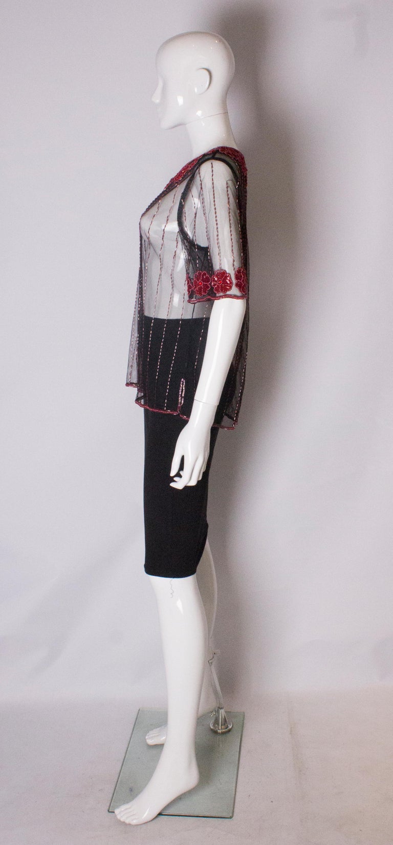 Net T Shirt Shirt with Sequin and Bead Embellishment, 1970s For Sale at ...