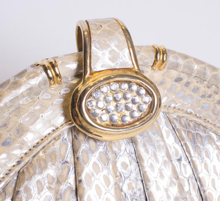Vintage Silver Snakeskin Bag at 1stDibs