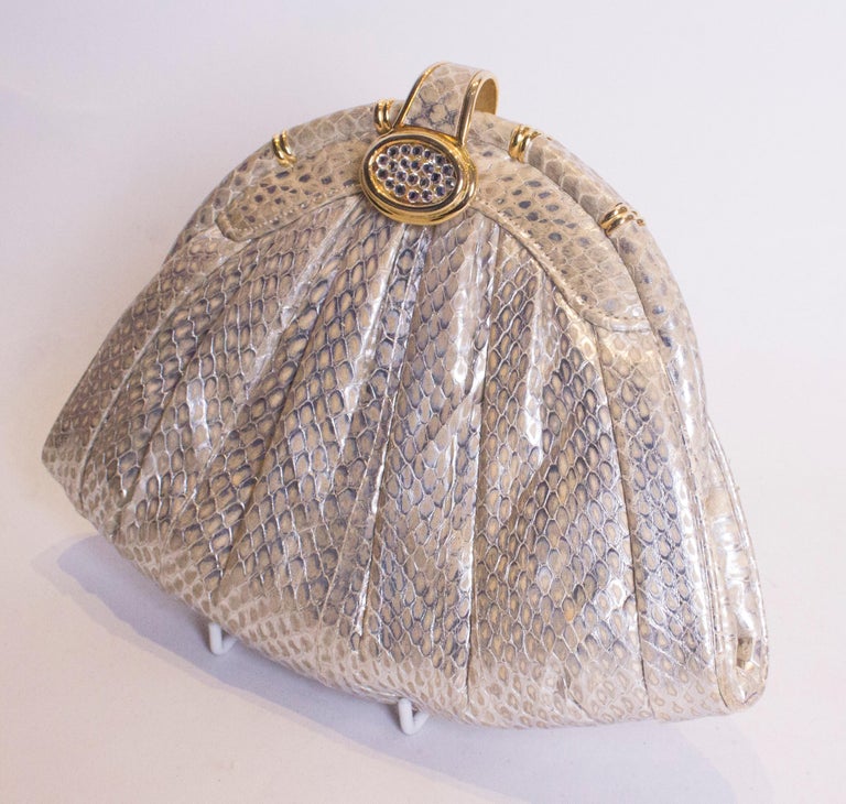 Vintage Silver Snakeskin Bag at 1stDibs