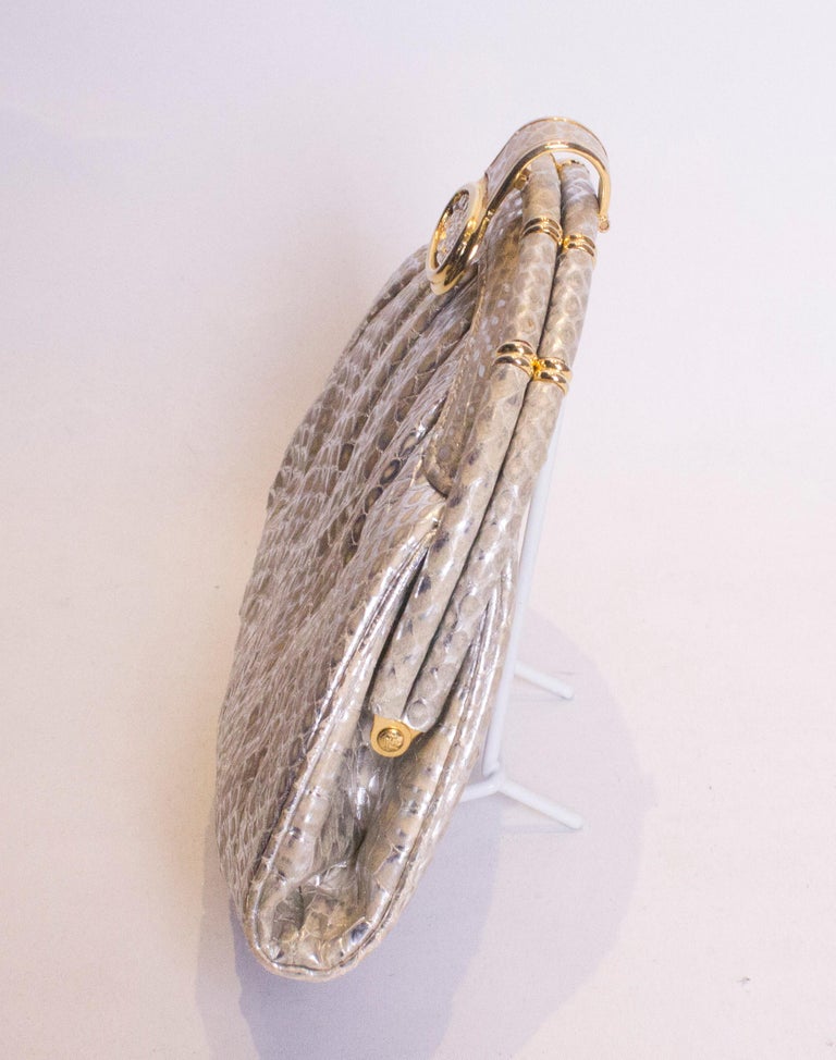 Vintage Silver Snakeskin Bag at 1stDibs