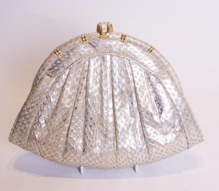 Vintage Silver Snakeskin Bag at 1stDibs