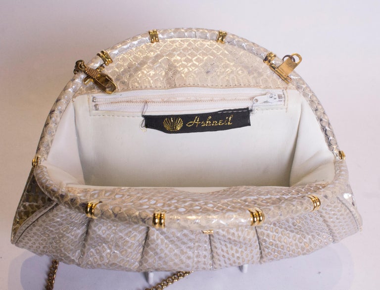Vintage Silver Snakeskin Bag at 1stDibs