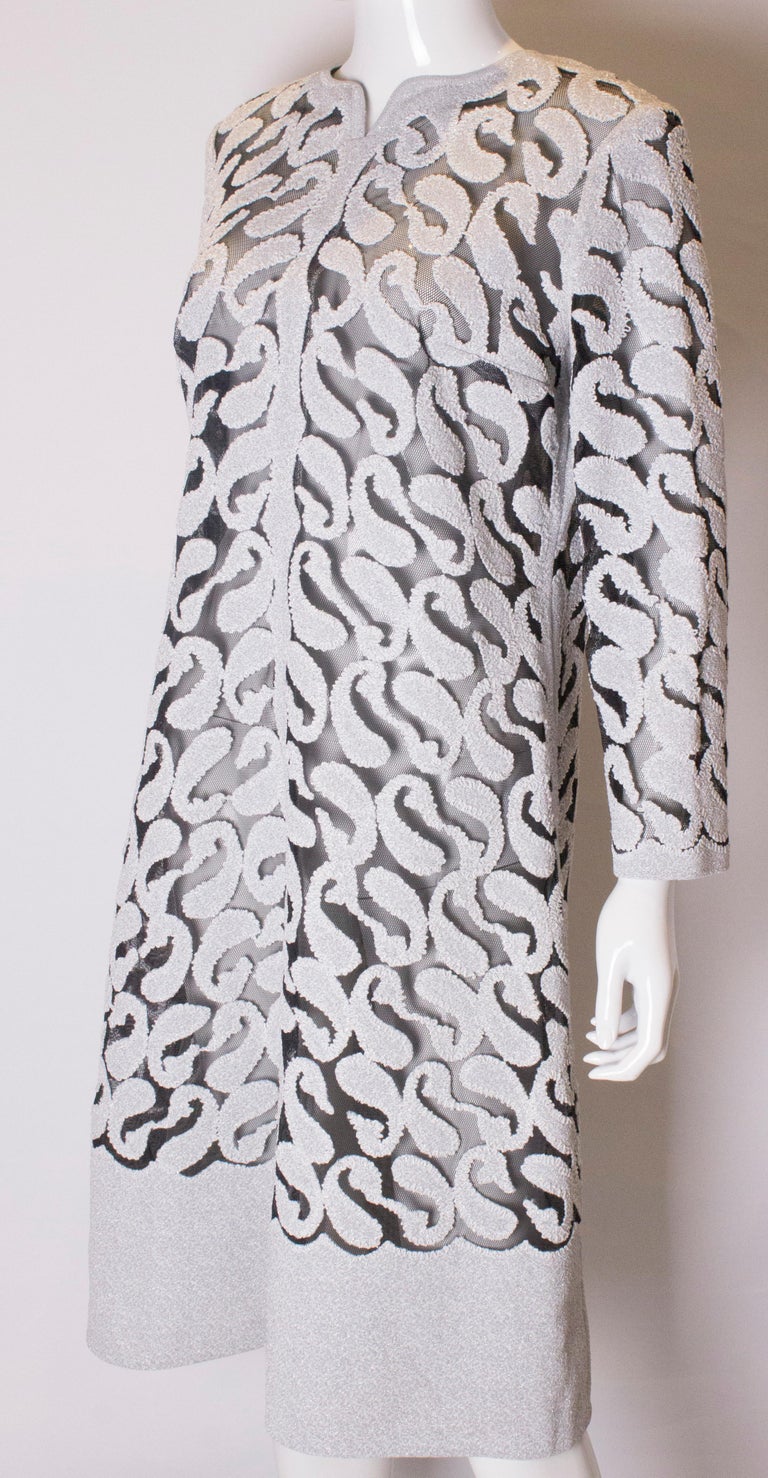 Chic Silver and White Vintage Dress at 1stDibs