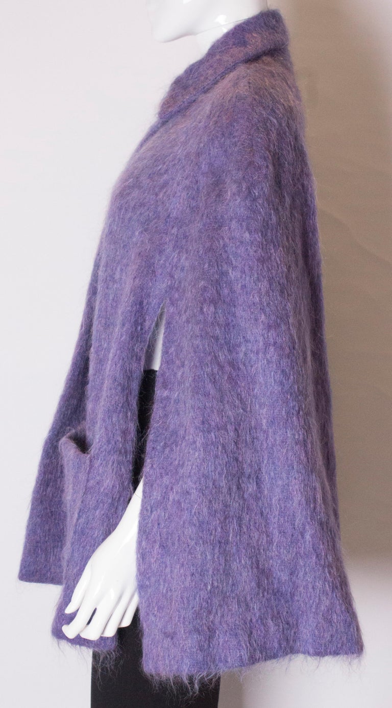 Vintage Lavender Mohair Cape For Sale at 1stDibs