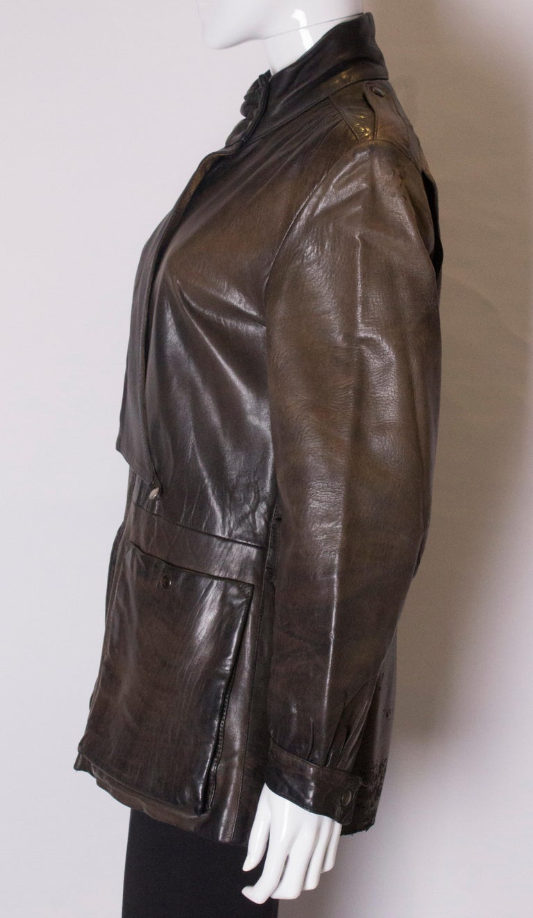 Vintage Leather Jacket with Great Detail For Sale at 1stDibs