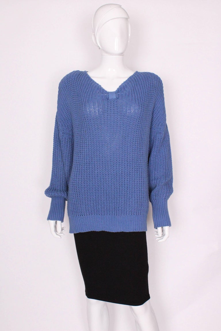 Vintage 1980s Jean Muir Blue Jumper For Sale at 1stDibs