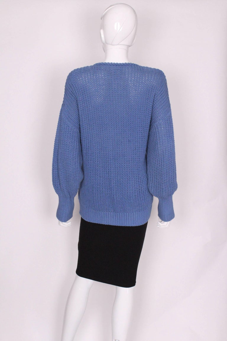 Vintage 1980s Jean Muir Blue Jumper For Sale at 1stDibs