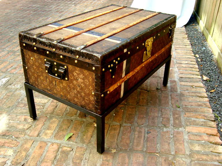 Antique Louis Vuitton Cabin trunk Coffee table Steamer chest paris 1907 ...
