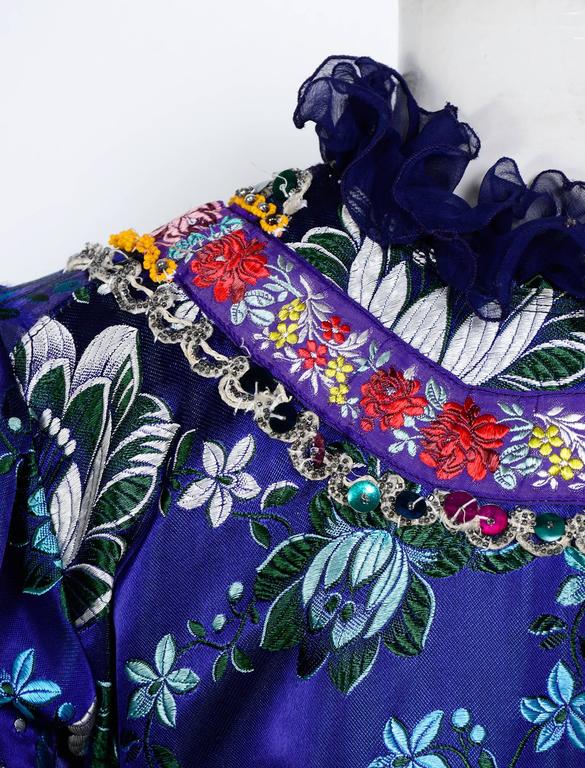 Ethnic Boho Vintage 60's Embroidered Jacket / Top at 1stDibs