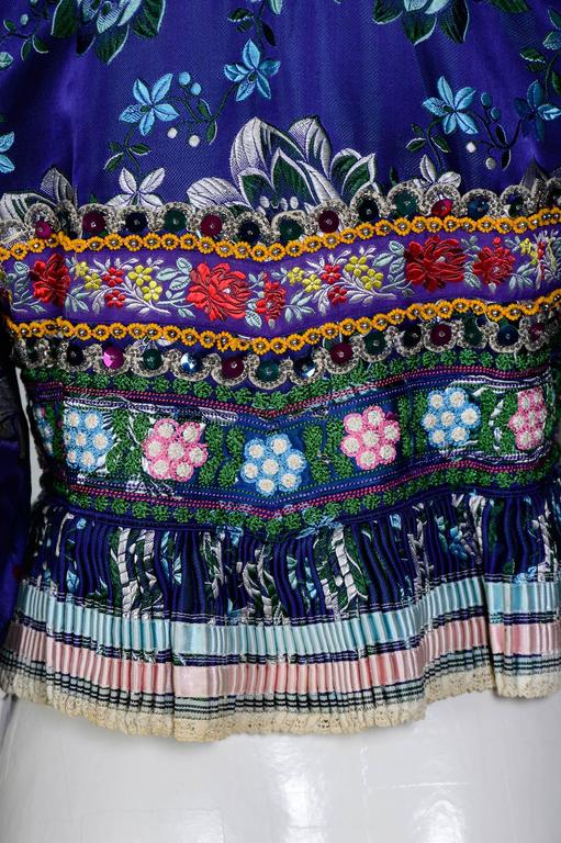 Ethnic Boho Vintage 60's Embroidered Jacket / Top at 1stDibs