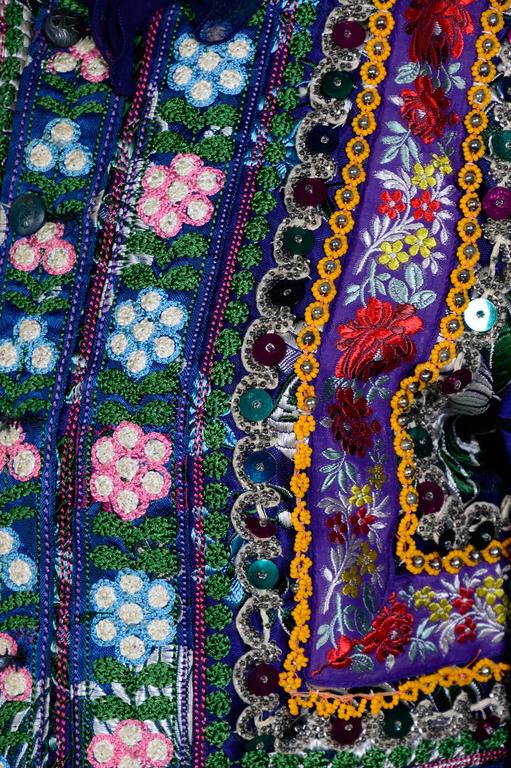 Ethnic Boho Vintage 60's Embroidered Jacket / Top at 1stDibs