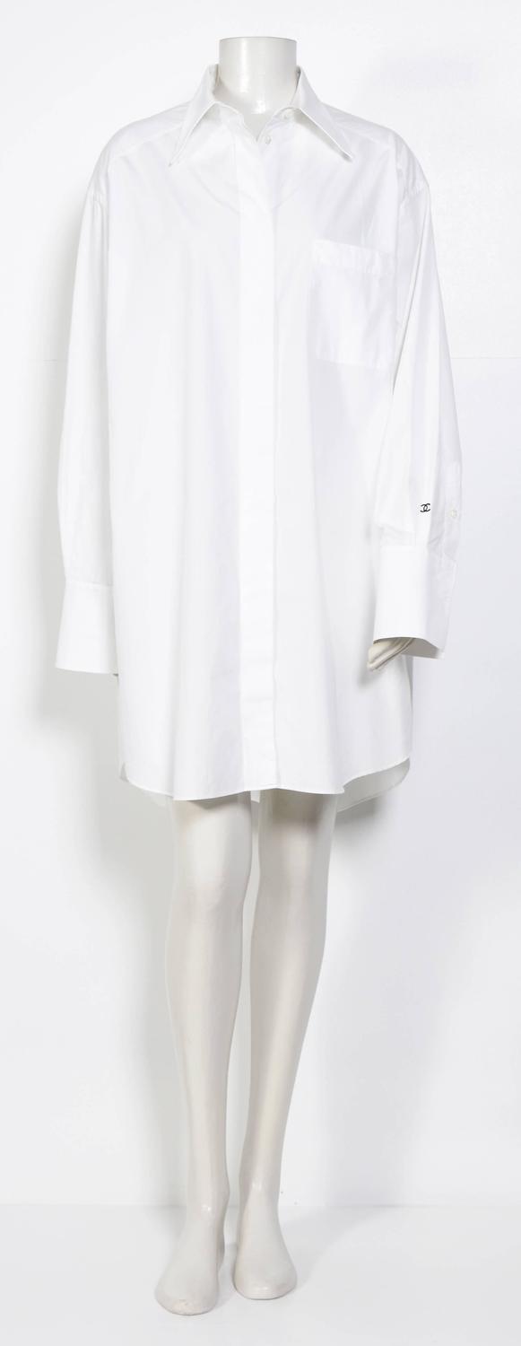 1993 Chanel Documented White Oversized Shirt/Dress at 1stdibs