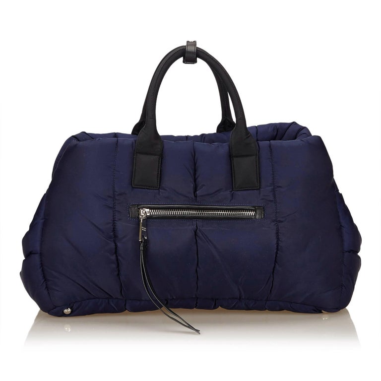 Prada Navy Blue Bomber 2 Way Handbag For Sale at 1stDibs