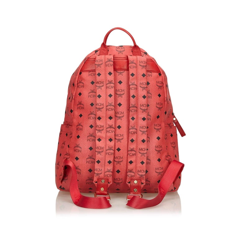 MCM Pink Visetos Studded Leather Backpack at 1stDibs | pink mcm ...